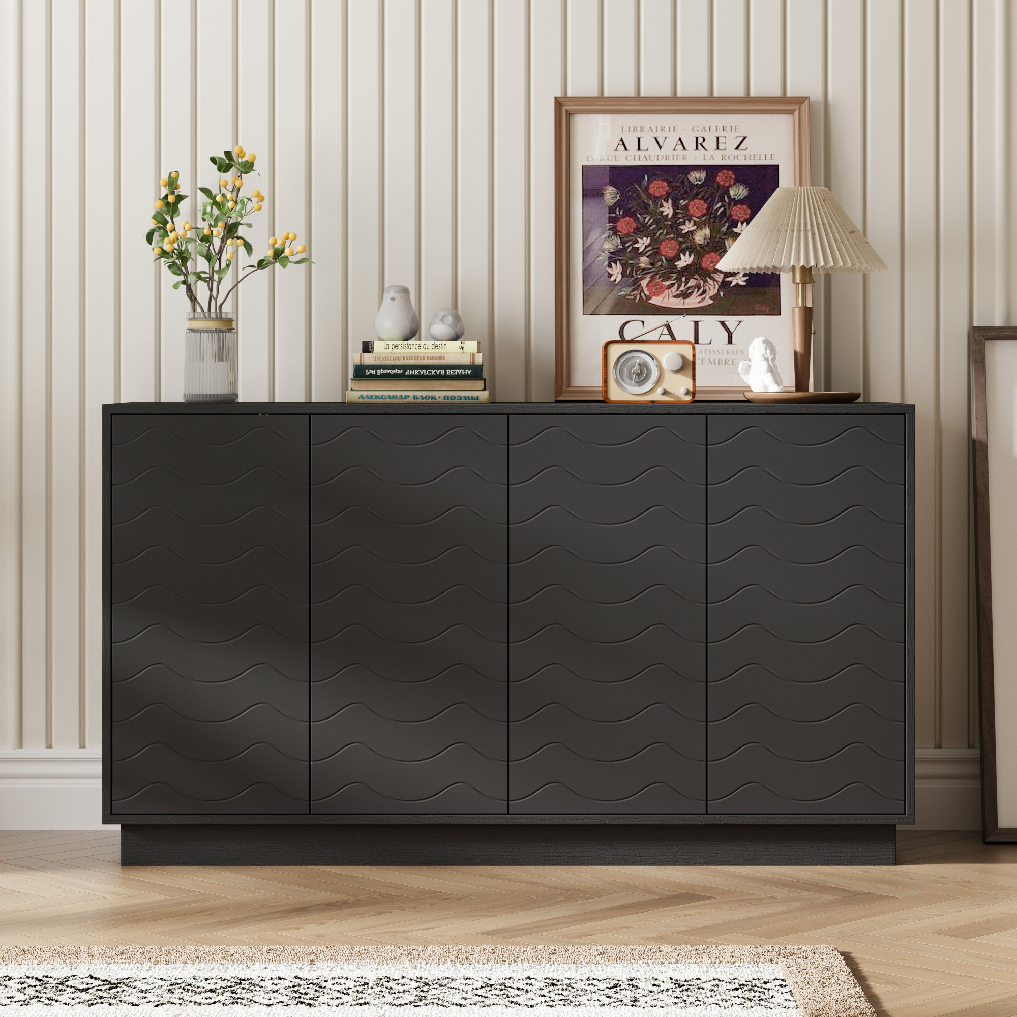 Ebern Designs 55.1" W Sideboard Cabinet Buffet Storage Cabinet | Wayfair